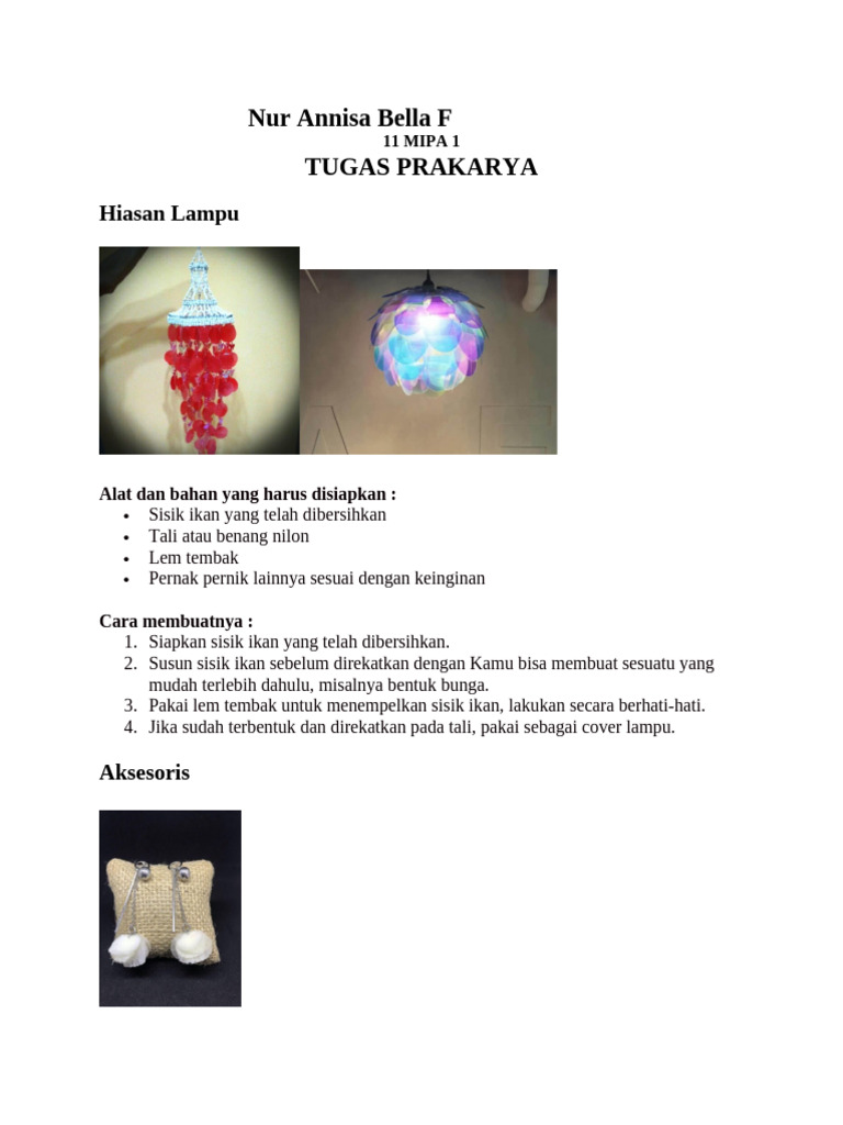 Nur Annisa Bella F - Tugas Prakarya | PDF