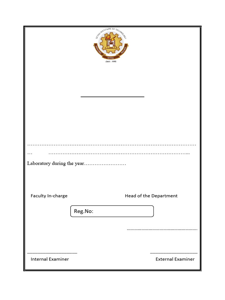 Oops C++ Record Front Page | PDF | C++ | Technology & Engineering