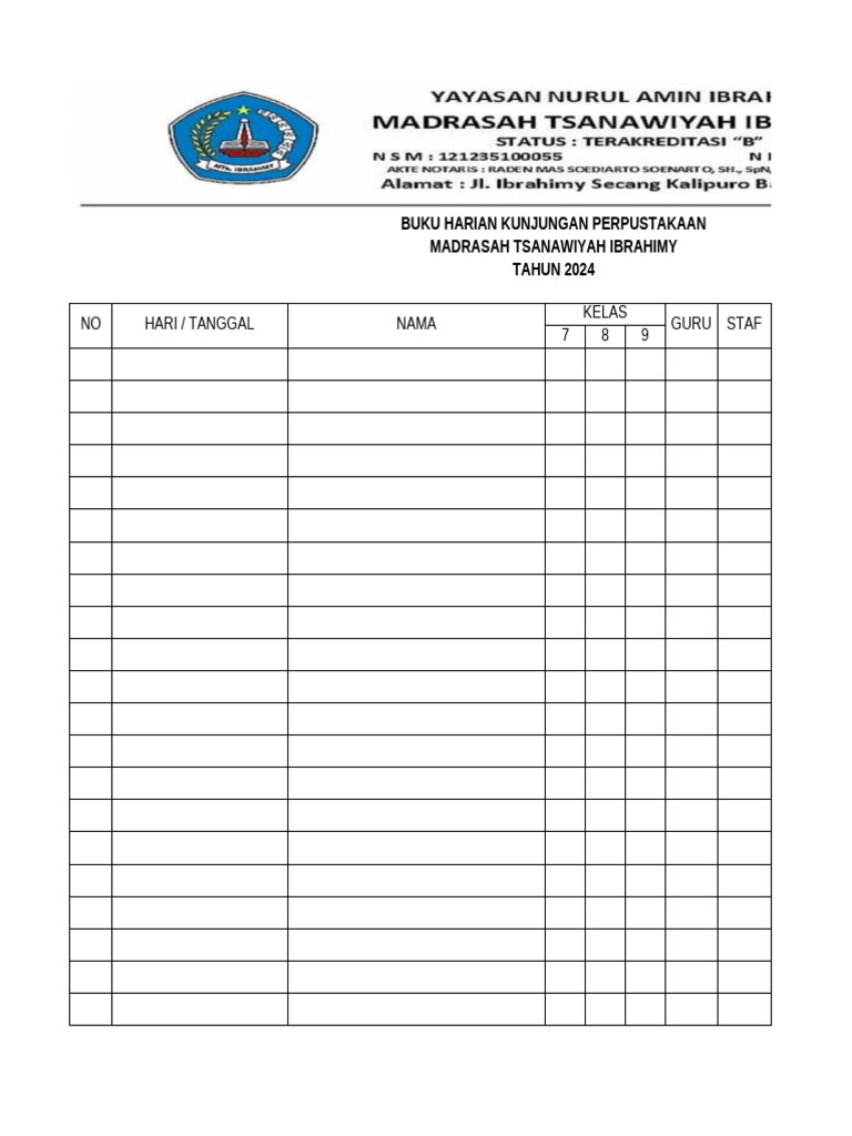 Rekapitulasi Kunjungan Perpustakaan | PDF