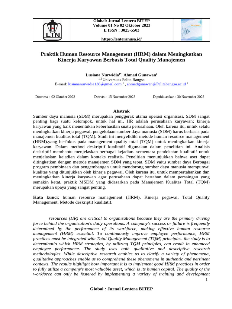 TUGAS ARTIKEL HRM | PDF