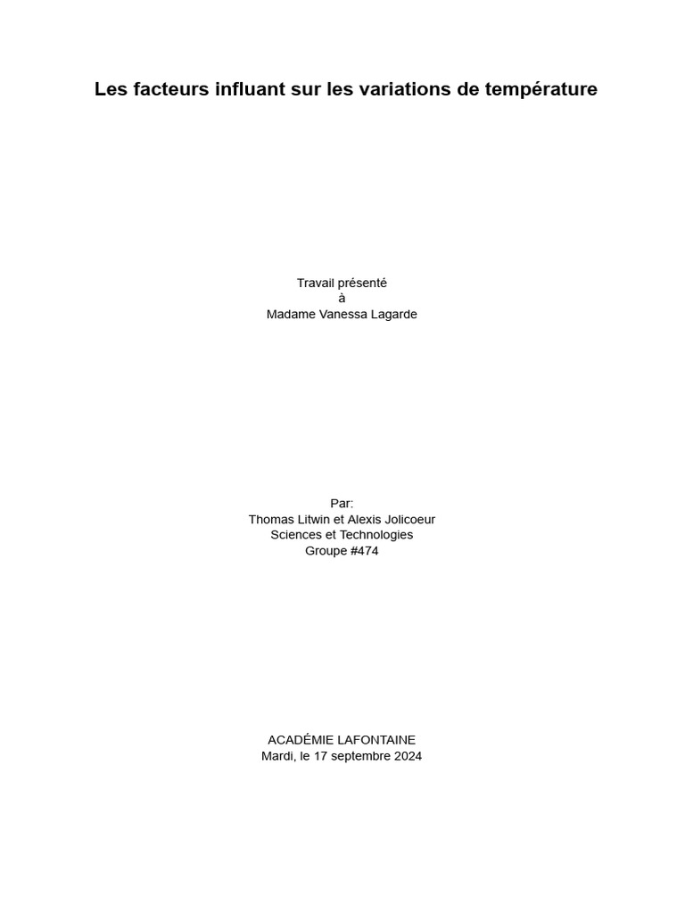 Labo Chaleur | PDF