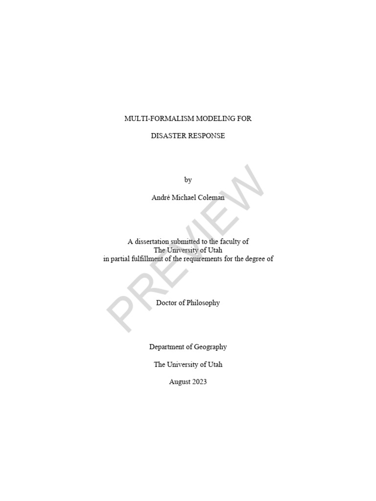 2023-Multi-Formalism Modeling For Disaster Response | PDF | Natural Disasters | Social Science