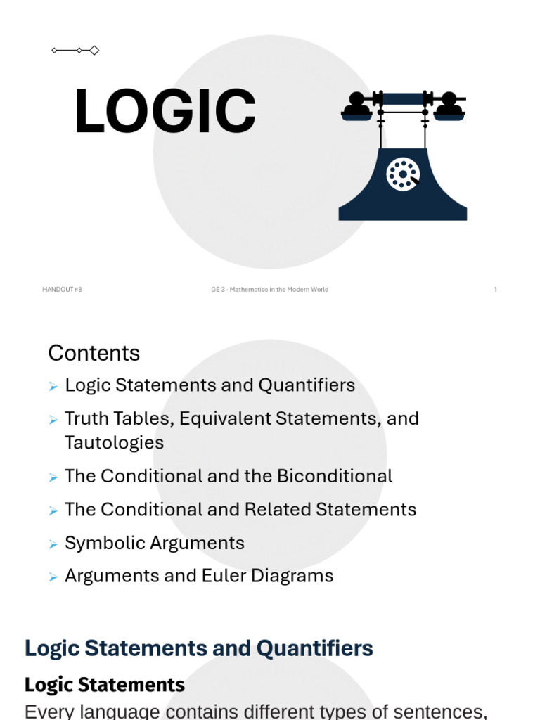 Handout 8 Logic Part 1 | PDF