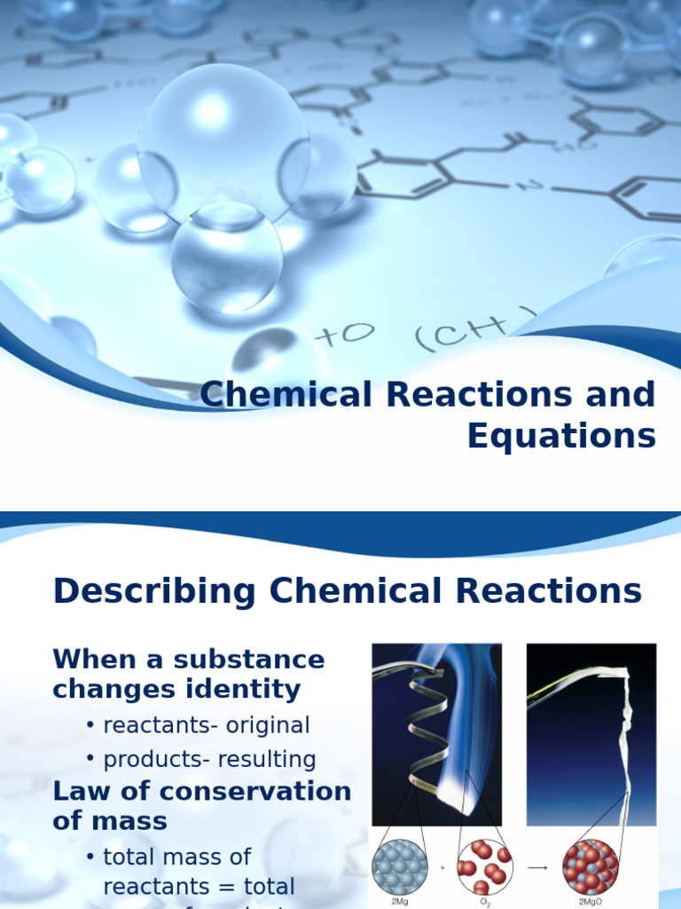 Chemical Reactions and Equations | PDF