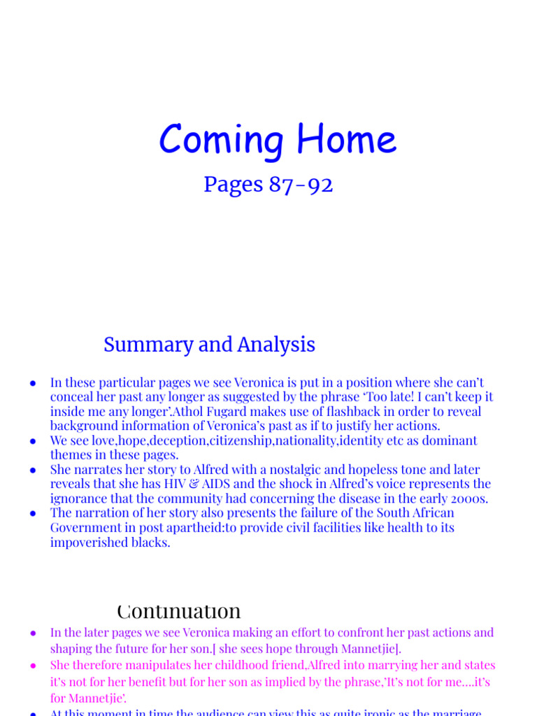 Coming Home | PDF