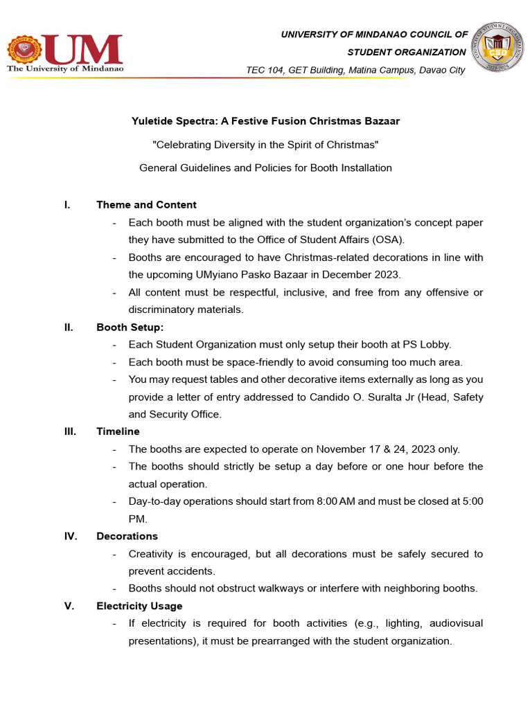 General Guidelines and Policies | PDF