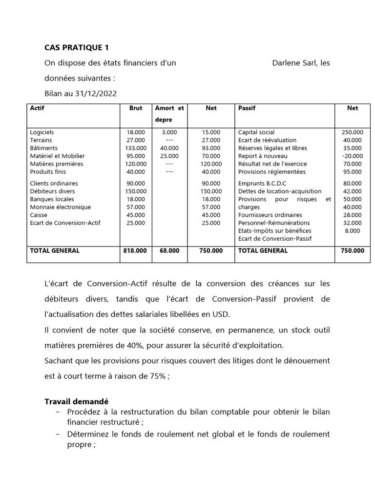 Cas Pratique 1. Analyse Financiere Geeot | PDF