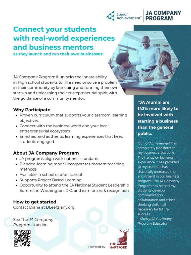 JA Company Program 2023-24 Educator Flyer | PDF | Mentorship | Career ...
