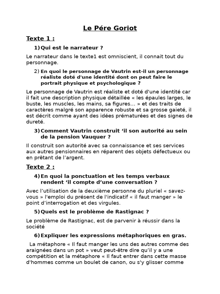 Le Pére Goriot | PDF