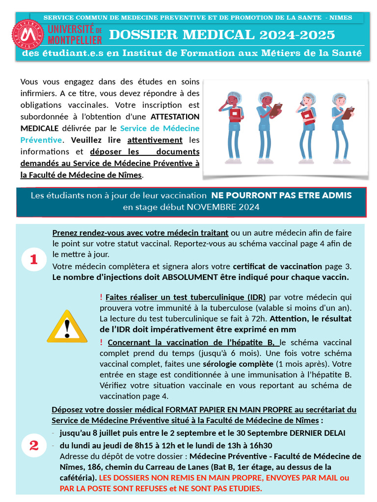 Ifsi - Dossier Medical | PDF