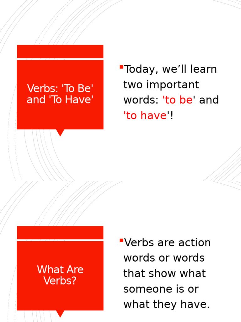 Verb To Be Vs Have First Grade | PDF
