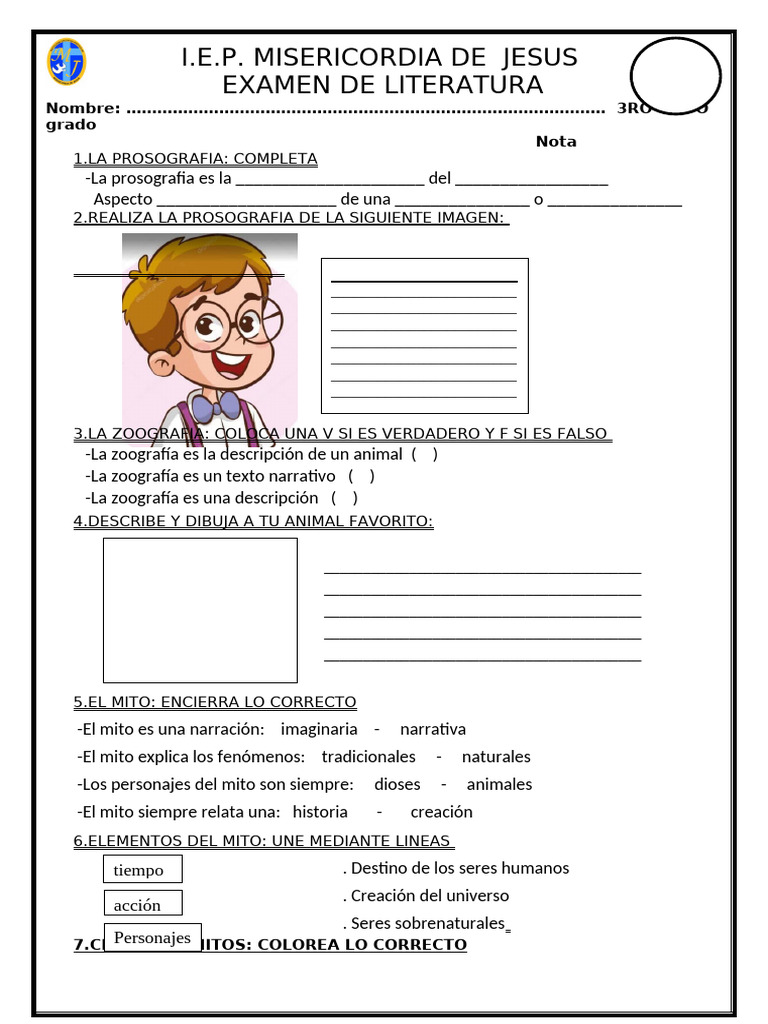 Examen de Literatura | PDF