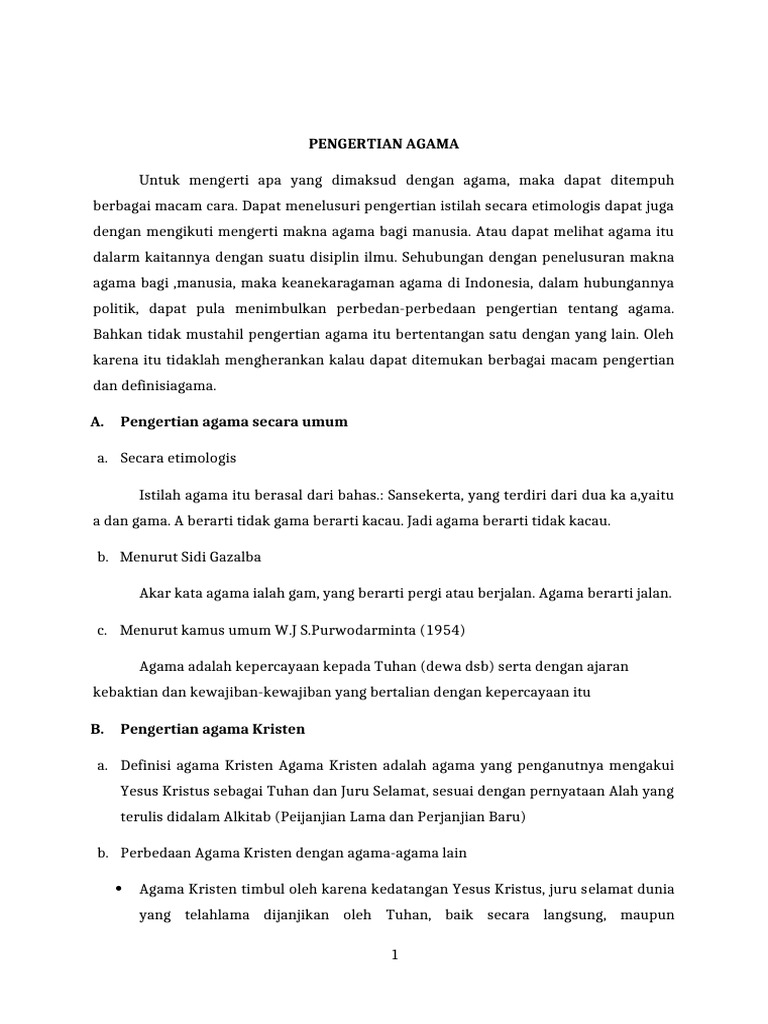 MATERI AGAMA KRISTEN BAB 1-14 smt 1 | PDF