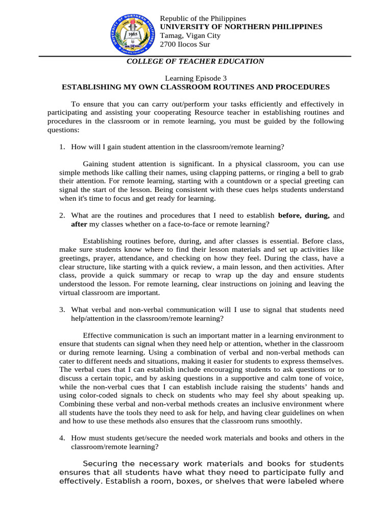 Learning Episode 3 | PDF