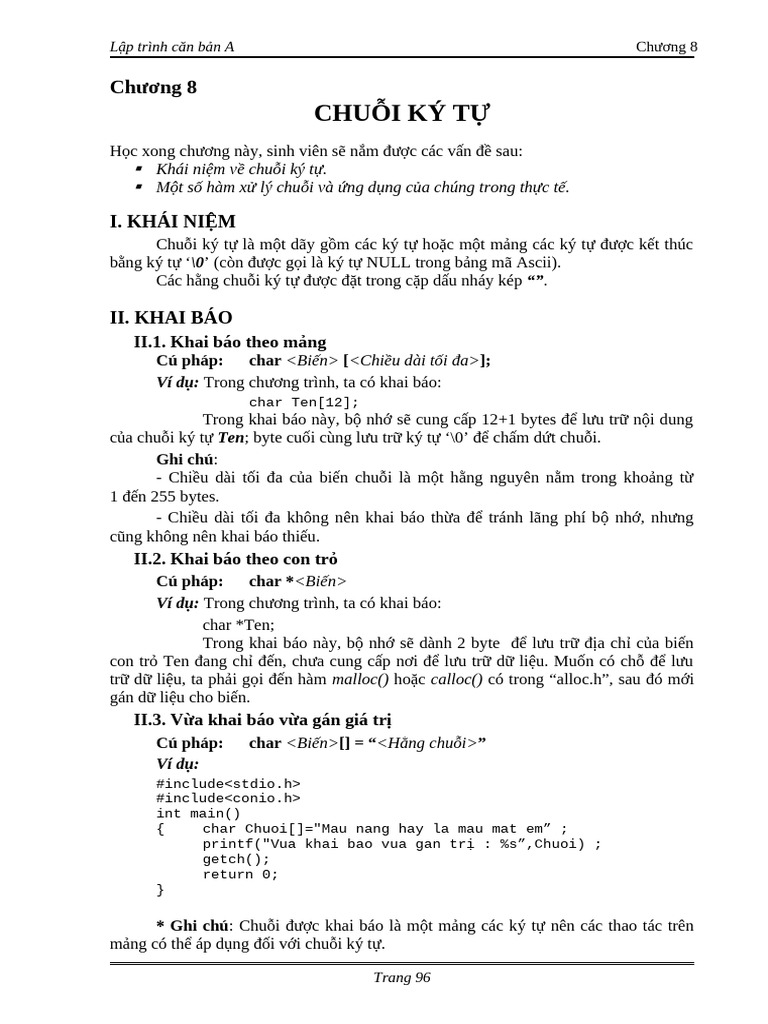 Ch8 - Chuoi Ky Tu | PDF