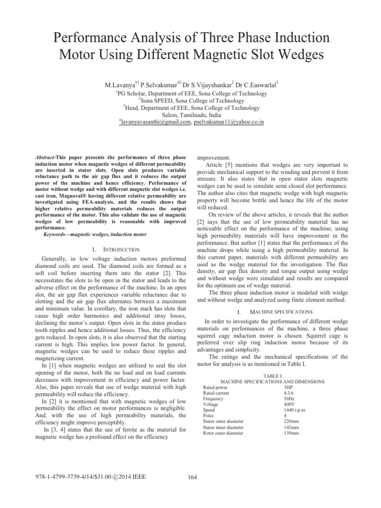 Performance Analysis of Three Phase Induction Motor Using Different ...