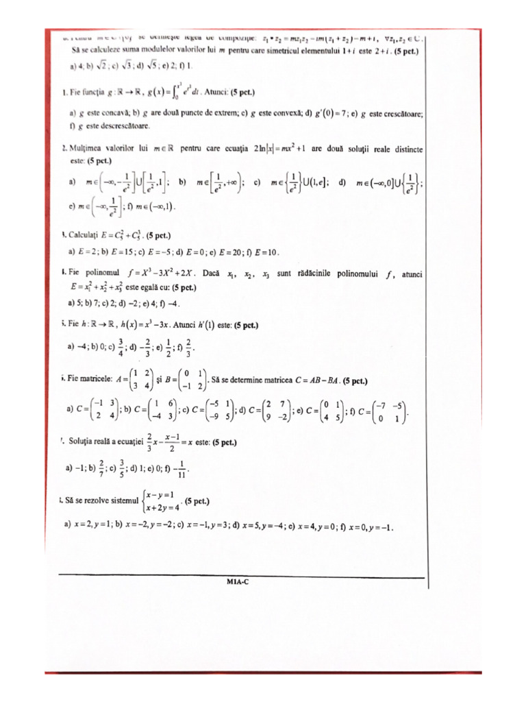 PreadmiteriAdmiteri Politehnica Subiecte | PDF