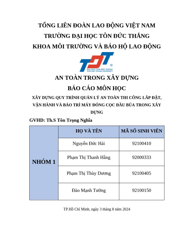 BCCK - ATXD - Nhóm 1 | PDF