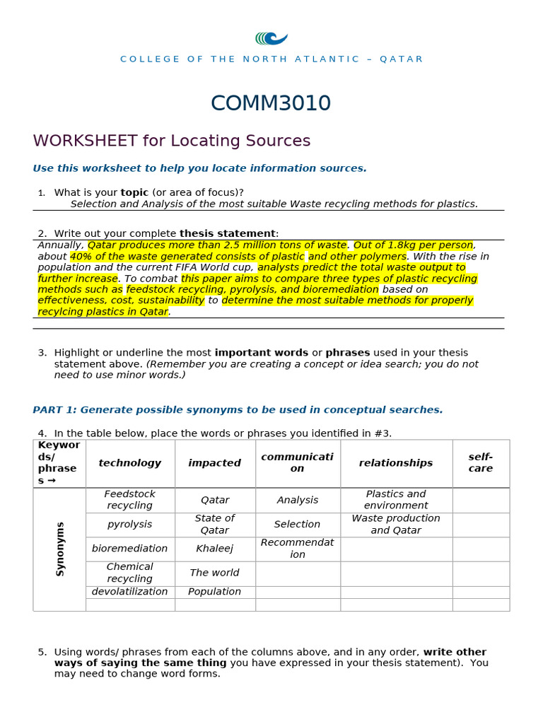 Worksheet-Locating-information - MBG | PDF | Recycling | Computers