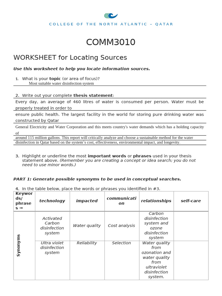 Worksheet-Locating-information-sources - Water | PDF | Water | Computers