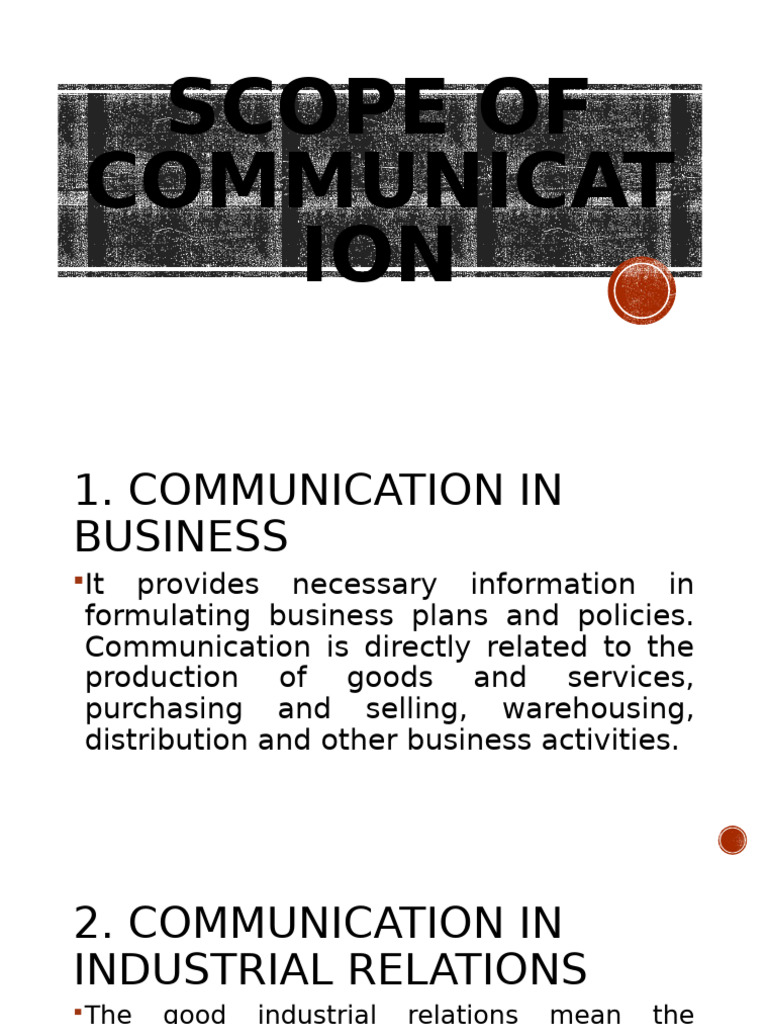 Scope of Communication | PDF