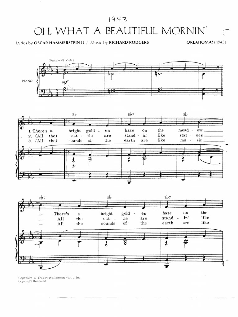 Oh What A Beautiful Mornin | PDF