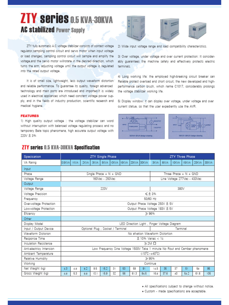 EstabilizadorVoltaje ZTY 10KVA-8KW | PDF