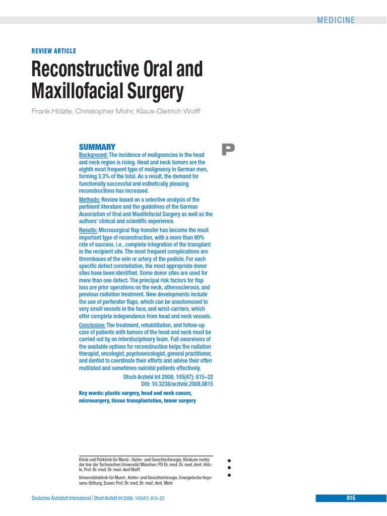 Reconstructive Surgery Article | PDF