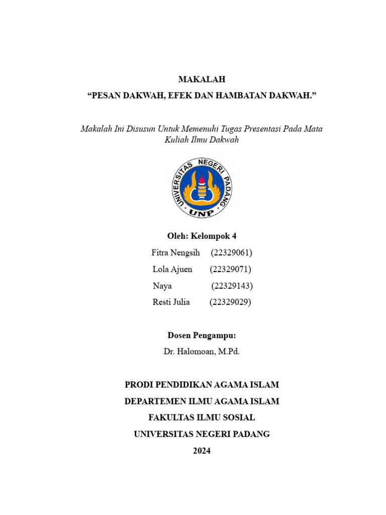 Makalah Kel. 4 - Ilmu Dakwah-1 | PDF Makalah Kel. 4 - Ilmu Dakwah-1 | PDF