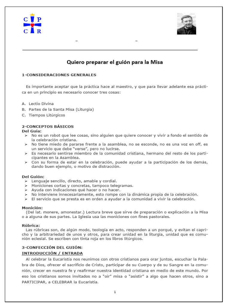Como Preparar Un Guíón Para La Misa | PDF Como Preparar Un Guíón Para La Misa | PDF
