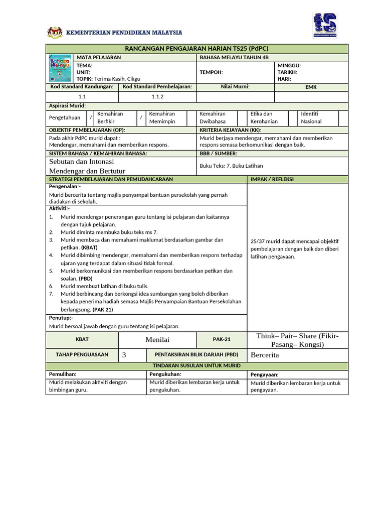 BM THN 4 TS25 (Unit 2) | PDF