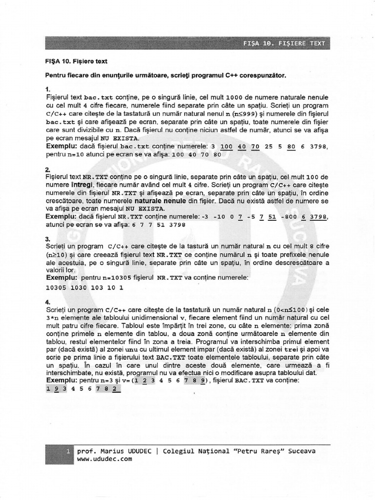 FISA 10. Fisiere Text | PDF