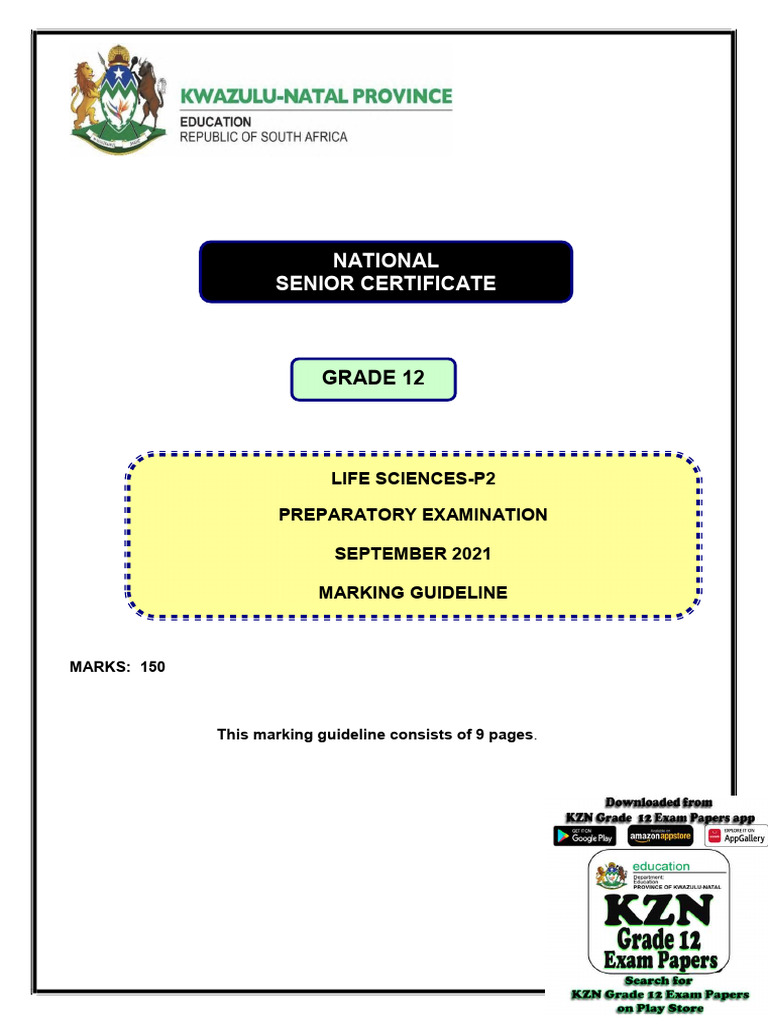 Life Sciences NSC P2 Memo Sept 2021 | PDF