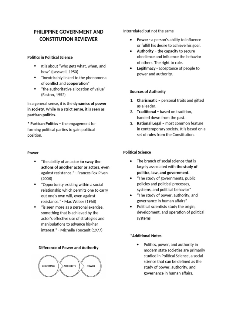 Philippine Government and Constitution Reviewer | PDF