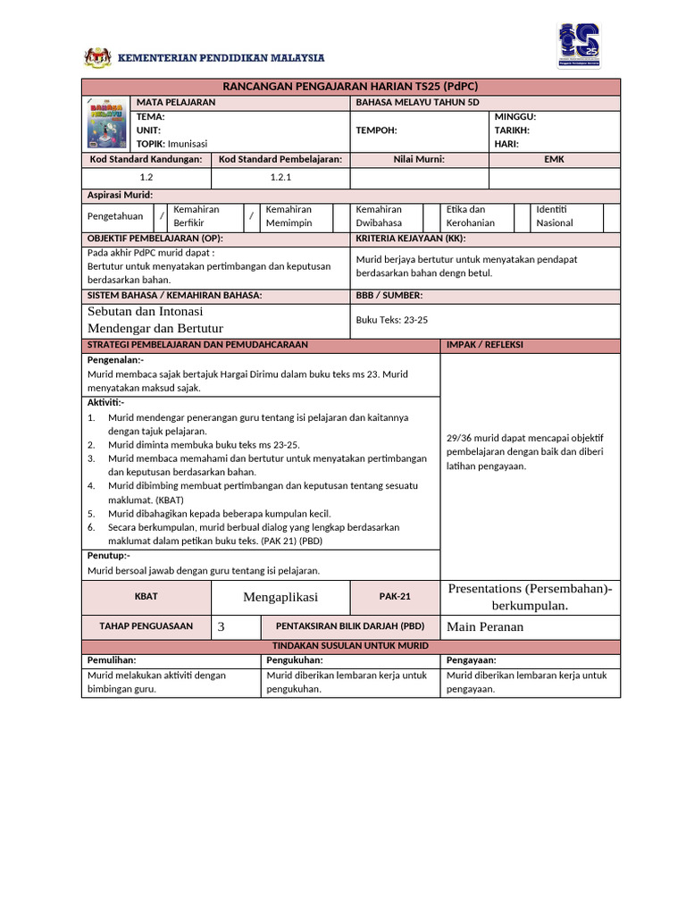 BM THN 5 TS25 (Unit 4) | PDF