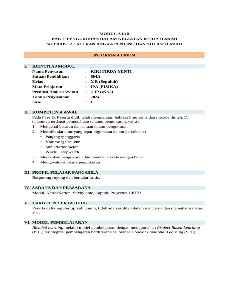 MODUL AJAR FIX | PDF