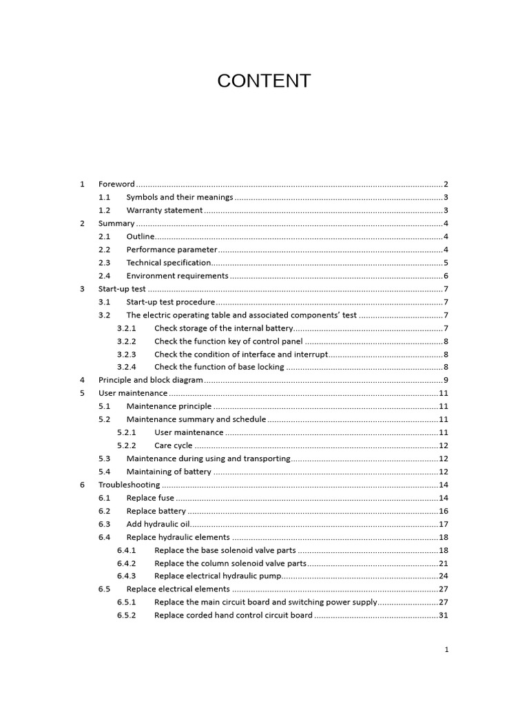 AEONMED - Mesa OP850 - Manual Service | PDF