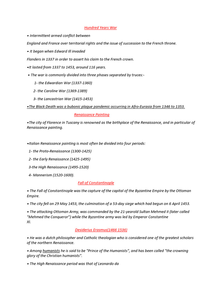 Renaissance Complete Notes - PDF 2 | PDF