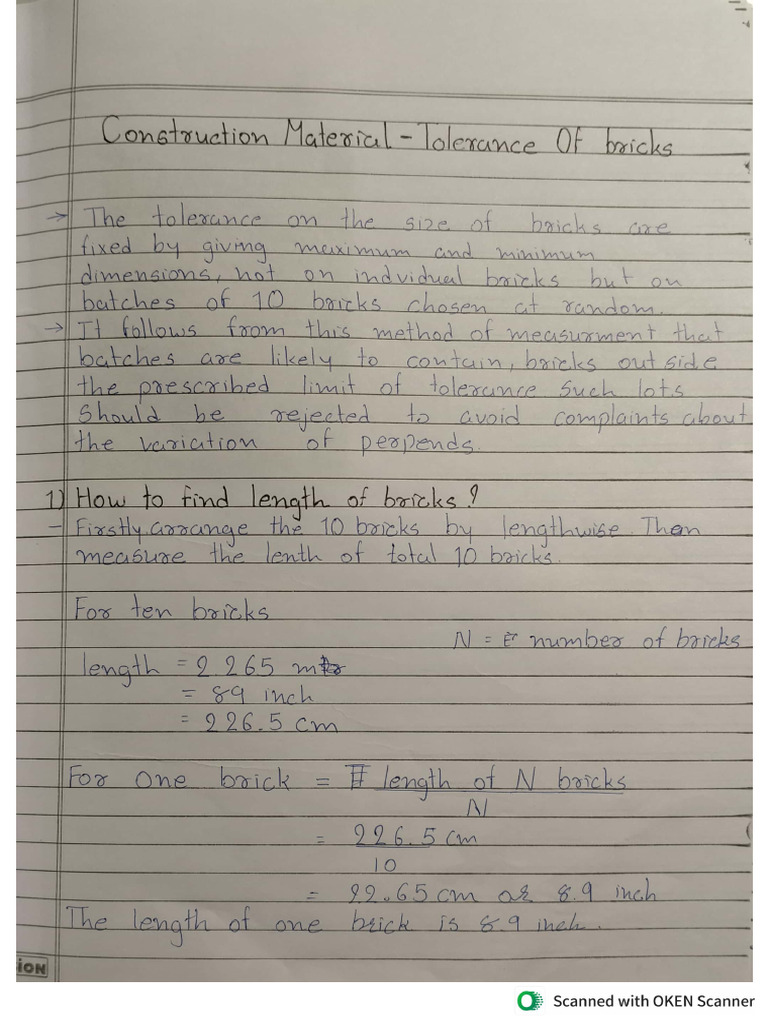 Tolerance of Brick | PDF