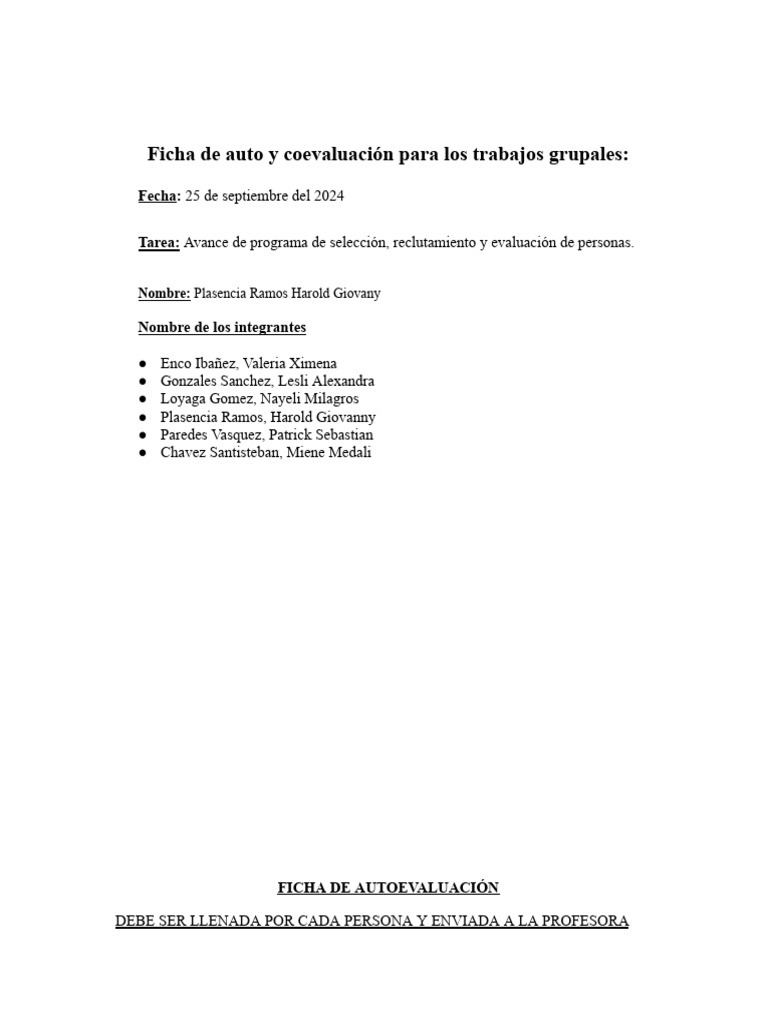 Ficha de Eva y Coe - Plasencia Ramos | PDF