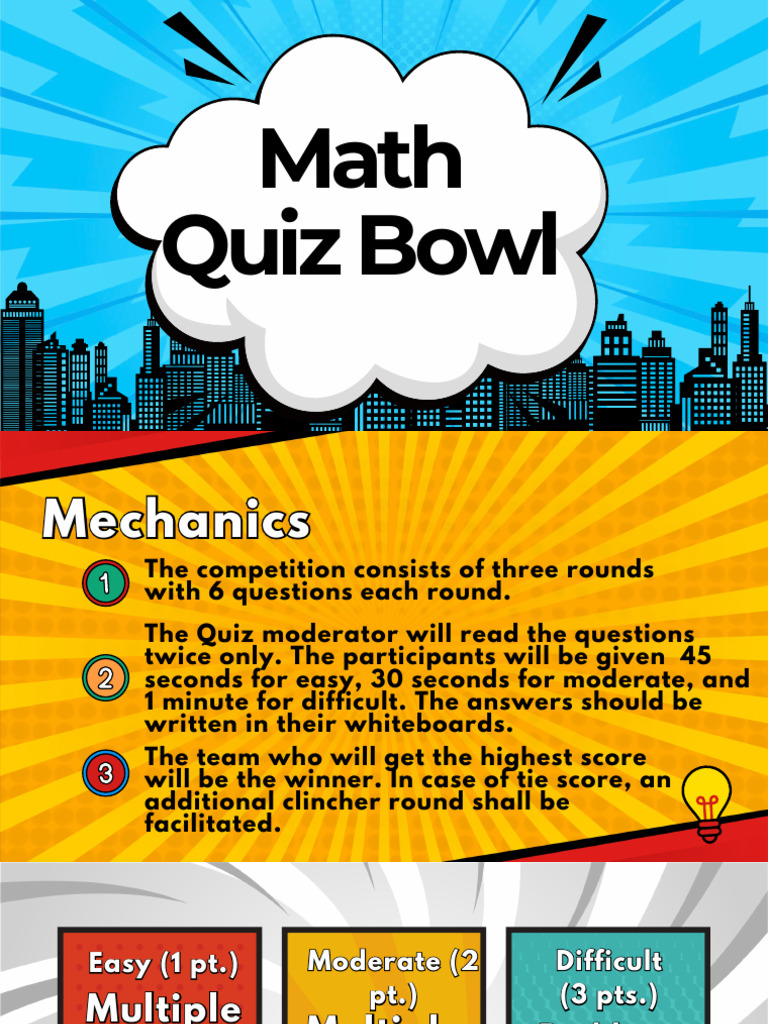 Math Quiz Bowl2024 - Grades 4-6 | PDF