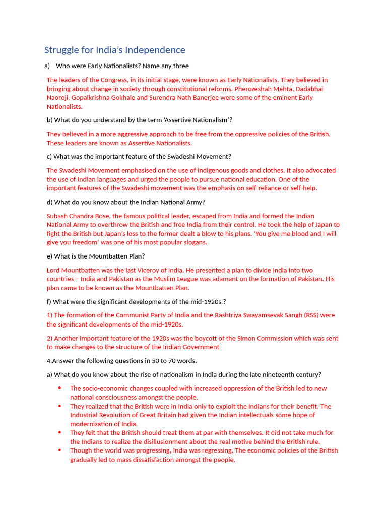 Struggle For India's Independence | PDF