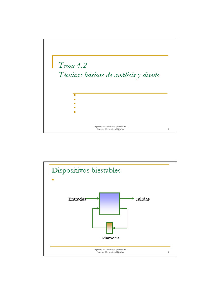 Tema 4.2 Dispositivos Biestables | PDF