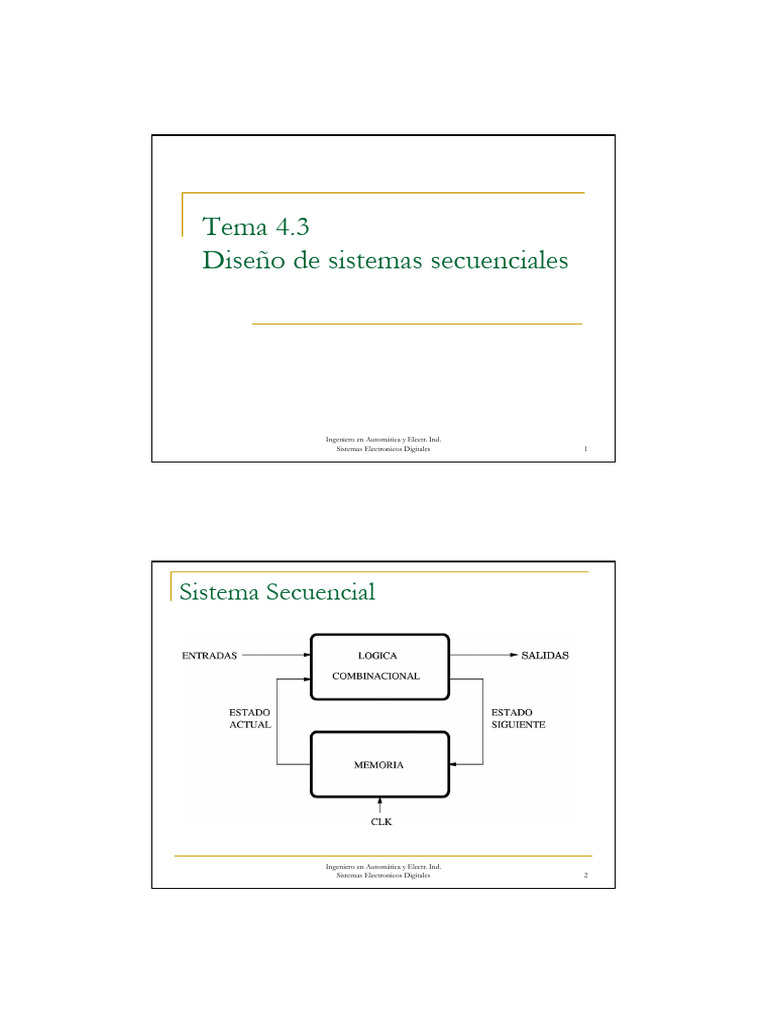 Tema 4.3 Diseno de Sistemas Secuenciales | PDF