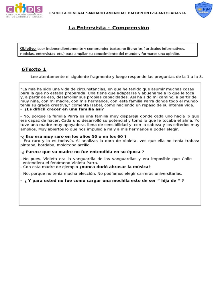 La Entrevista 7mo | PDF