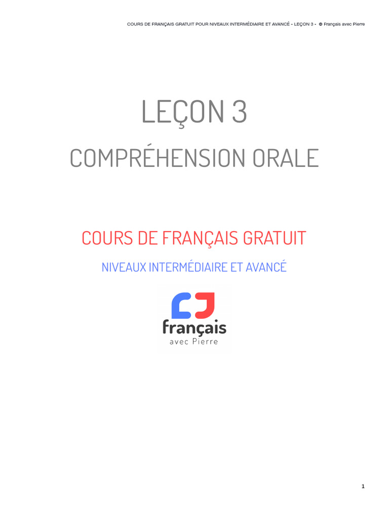 Cours Gratuit Lecon 3 CO | PDF