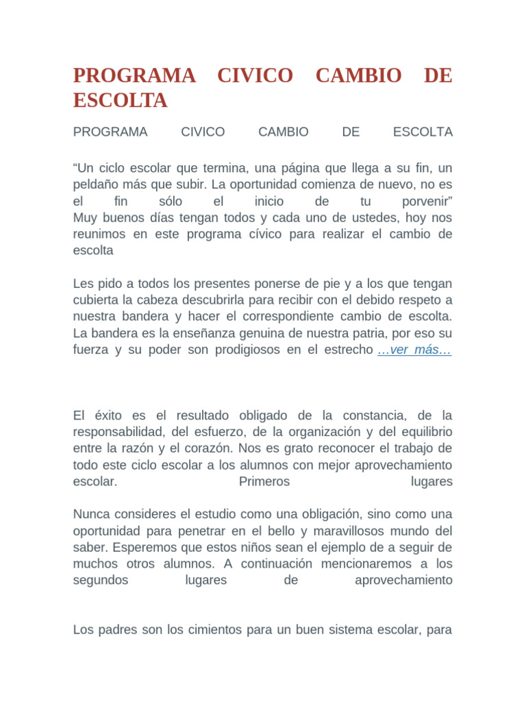 Programa Civico Cambio de Escolta | PDF