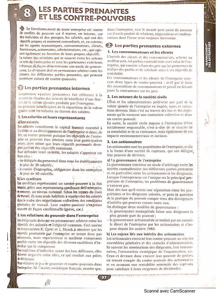 Chapitre 8 Les Parties Prenantes | PDF