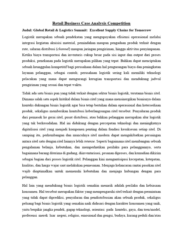 Retail Business Case Analysis Competition | PDF