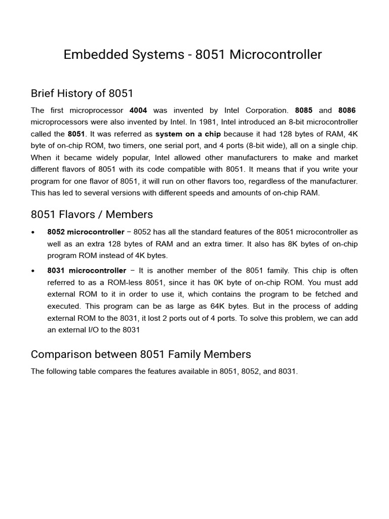Embedded Systems 8051 Microcontroller | PDF
